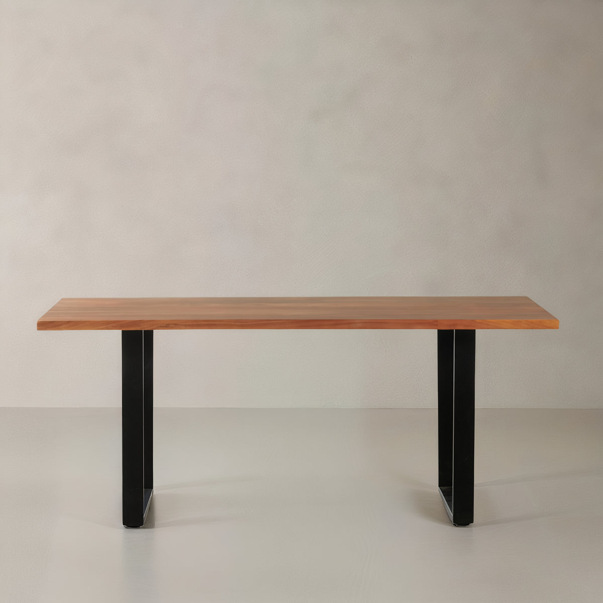 ACACIA Straight Edge Table, Natural, 150cm, Trapezoid Legs – Zoya Home